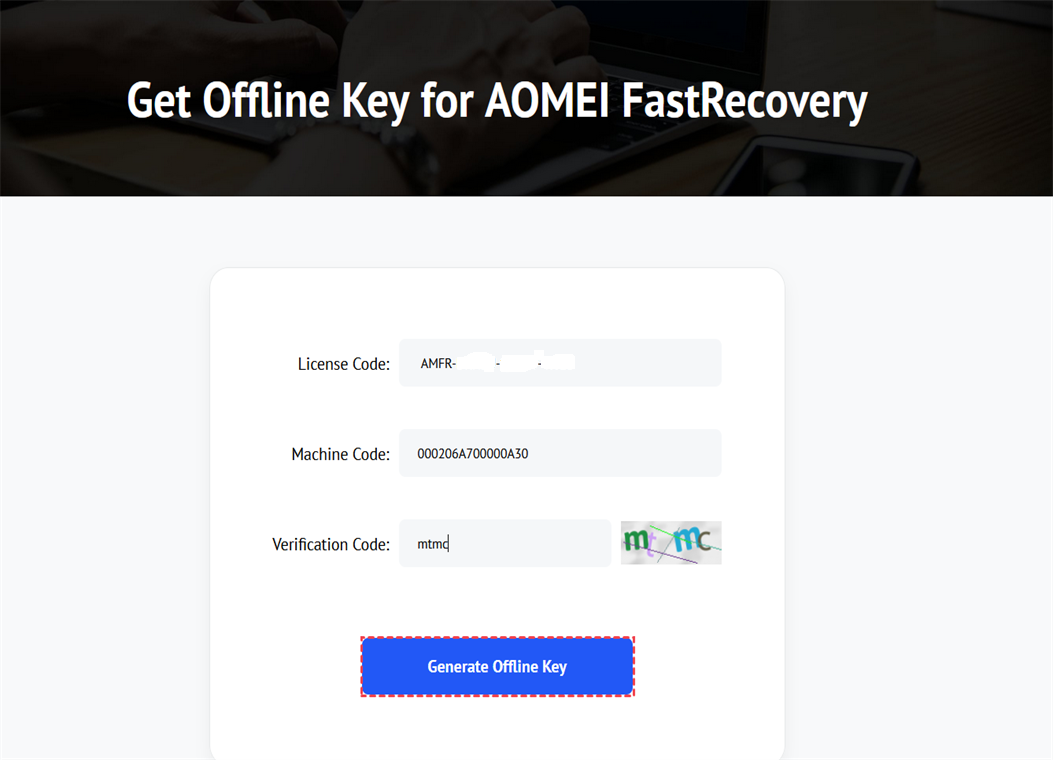AOMEI FastRecoveryを登録する方法