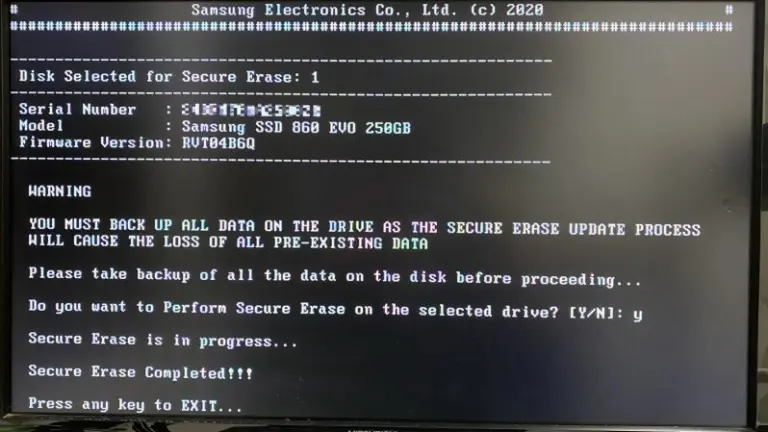 Samsung Magician Secure Erase USBが機能しない | SSDのデータ消去できない