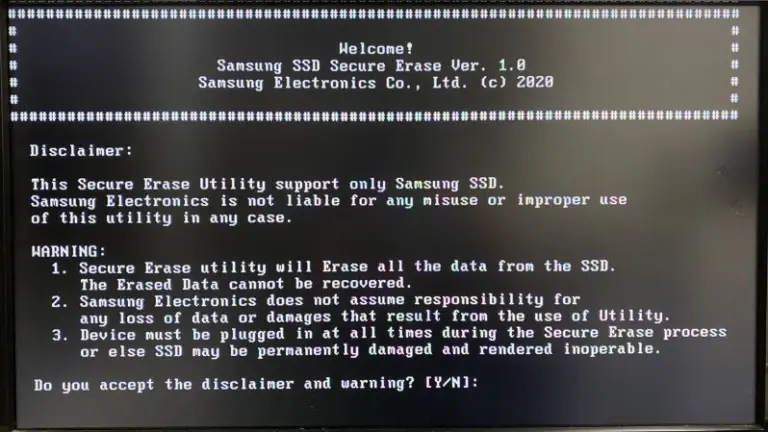 Samsung Magician Secure Erase USBが機能しない | SSDのデータ消去できない